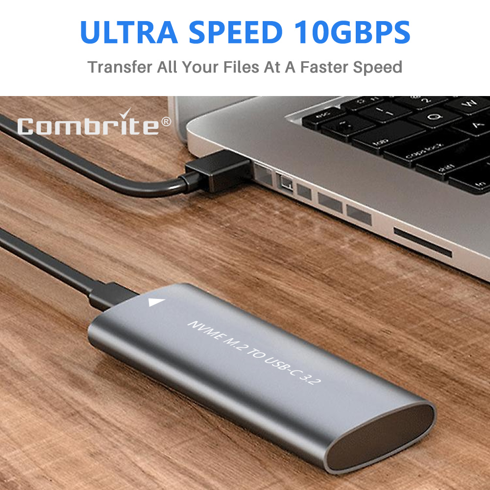 Combrite M.2 NVMe SSD Enclosure USB-C 3.2 Ultraspeed 10Gbp/s External ... Combrite M.2 NVMe SSD Enclosure USB-C 3.2 Ultraspeed 10Gbp/s External ...